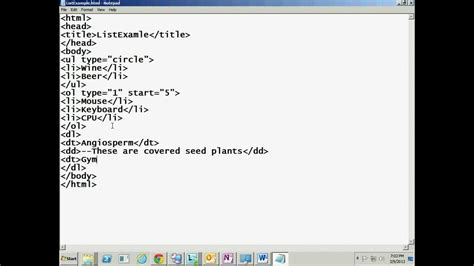 html tutorial in hindi 4 html lists ordered unordered