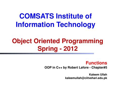 ppt object oriented programming spring 2012 powerpoint presentation