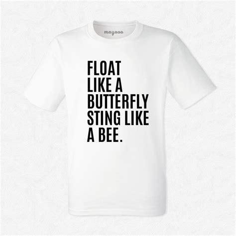 T Shirt Homme Blanc Mohamed Ali Float Like A Butterfly Sting Like A