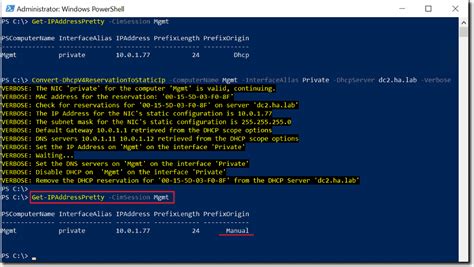 convert a dhcp reservation to a static ip with powershell 4sysops