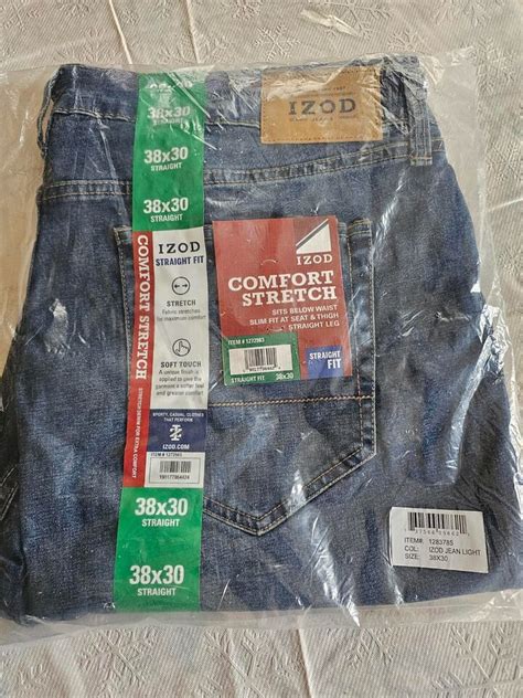 New Izod Mens Comfort Stretch Straight Fit Jean 38x30 Ebay