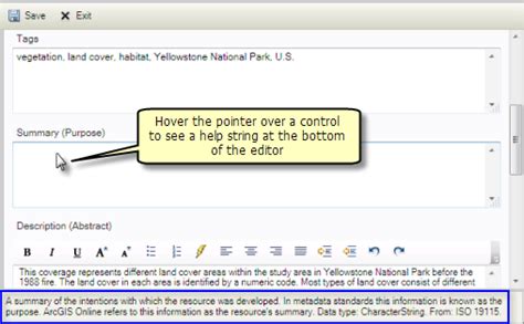 creating and managing fgdc metadata—help arcgis desktop