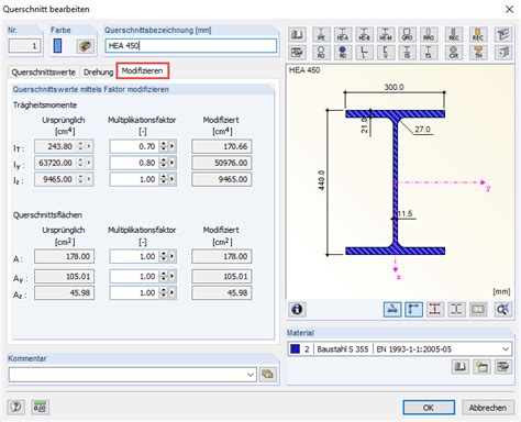 edit cross section dialog box