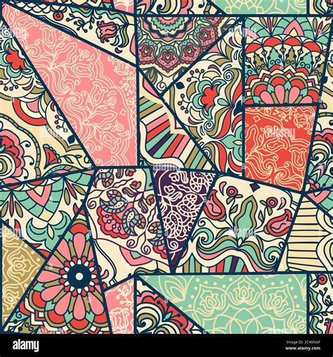 Patchwork Fabric Stock Vector Images Alamy