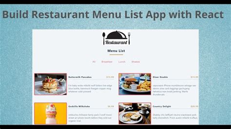 build restaurant menu list app using react react js beginner project