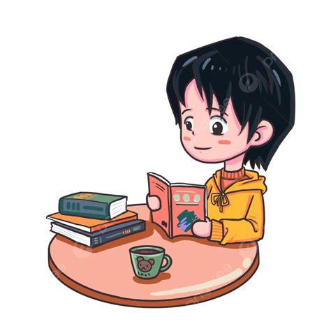 รูปเด็กชายกำลังอ่านหนังสือ Png วันหนังสือโลก เรียน วัฒนธรรมภาพ Png