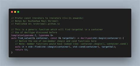 prefer const iterators to iterators notes kushashwa ravi shrimali