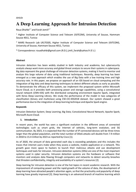 pdf a deep learning approach for intrusion detection