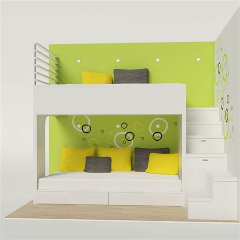 Bunk Bed 3d Model 9 3ds Dwg Dxf Fbx Max Obj Free3d