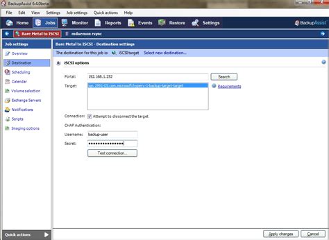 testing the backupassist beta v6 4 windows image backups to an iscsi
