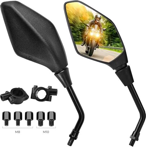 Issyzone Spiegel E Geprüft Universal Motorradspiegel Mit M8 M10