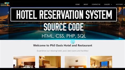 hotel reservation system html css php mysql source