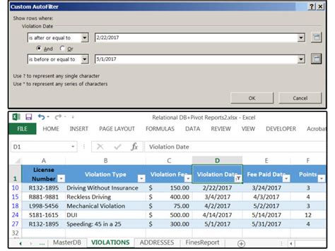 excel filters how to use number text and date filters to