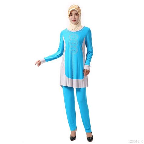 Muslim Womens Clothing Two Piece Crystal Cotton Hot Drilling Islamic