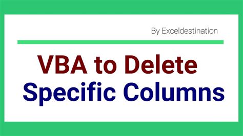 vba to delete multiple columns based on headers excel vba macro