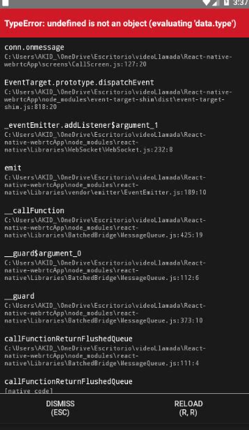 node js react native webrtc typeerror undefined is