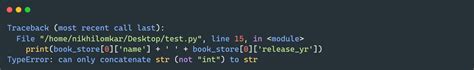 [solved] typeerror can only concatenate str not int to str