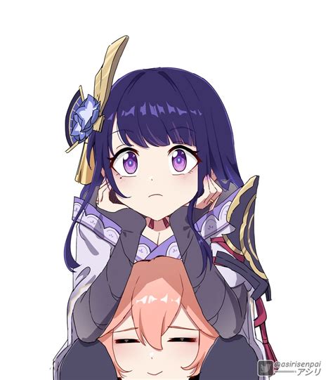 Raiden Shogun And Yae Miko Genshin Impact Drawn By Asiri Senpai Hot