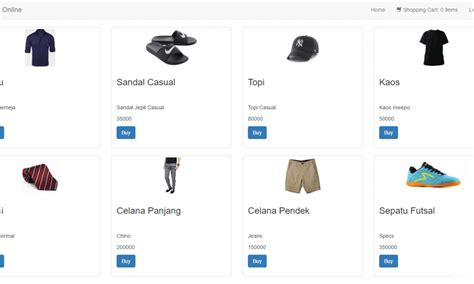 tutorial membuat toko online menggunakan codeigniter halaman utama