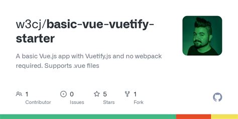 github w3cj basic vue vuetify starter a basic vue js app with