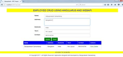 steps to perform crud operations using angularjs and
