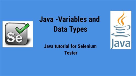 java variables and data types java tutorial for selenium