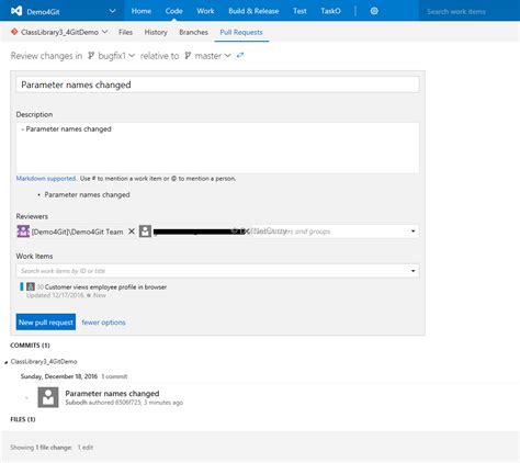 review code using vsts git pull request dotnetcurry