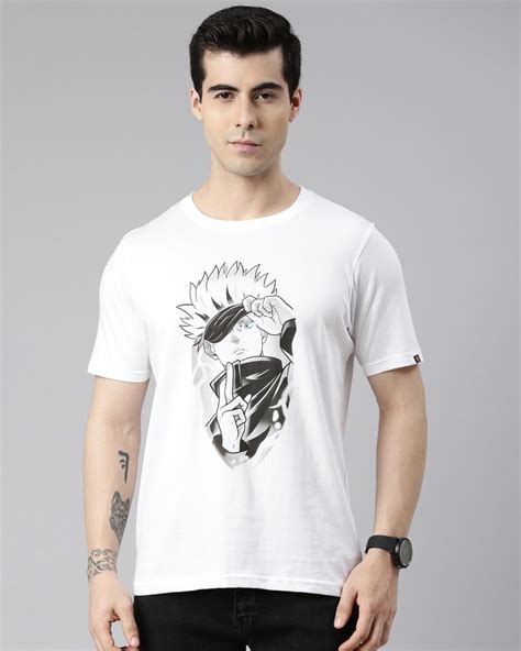 Buy Unisex White Jujutsu Kaisen Gojo Satoru Graphic Printed Anime T