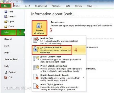 set password password excel file