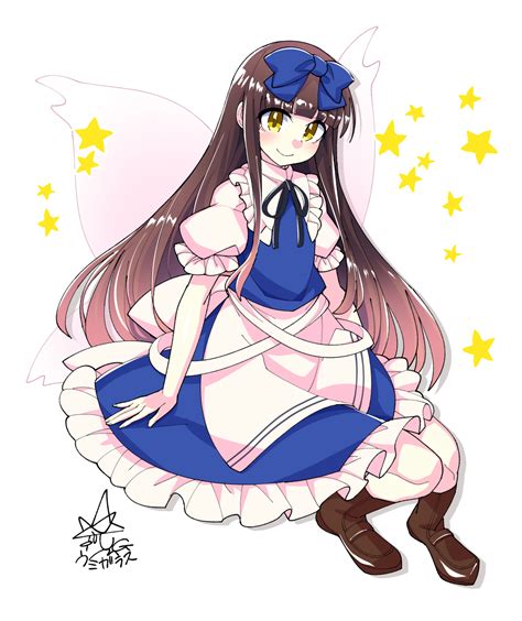 Safebooru 1girl Apron Bangs Black Neckwear Black Ribbon Blue Bow Blue