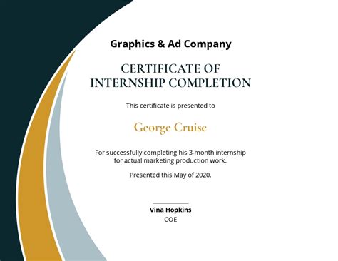 Free Internship Certificate Templates In Pdf