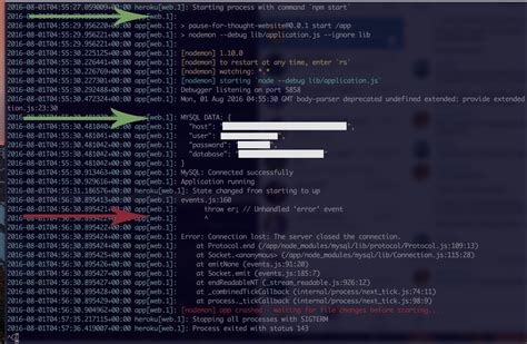 javascript node app deployed to heroku with nodemon randomly crashes