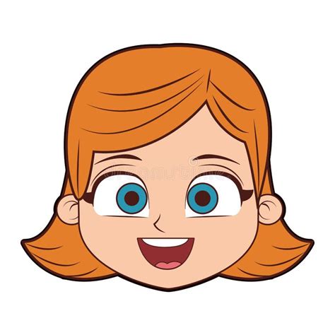 Historieta Hermosa De La Cara De La Muchacha Ilustración Del Vector