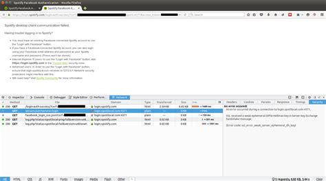 solved facebook auth on linux ssl error weak ephemeral the