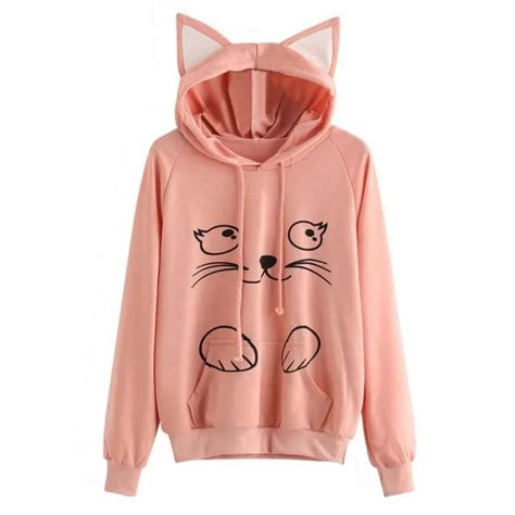Buy Achiewell Lovely Cats Hoodies Cat Ears Sweatshirt
