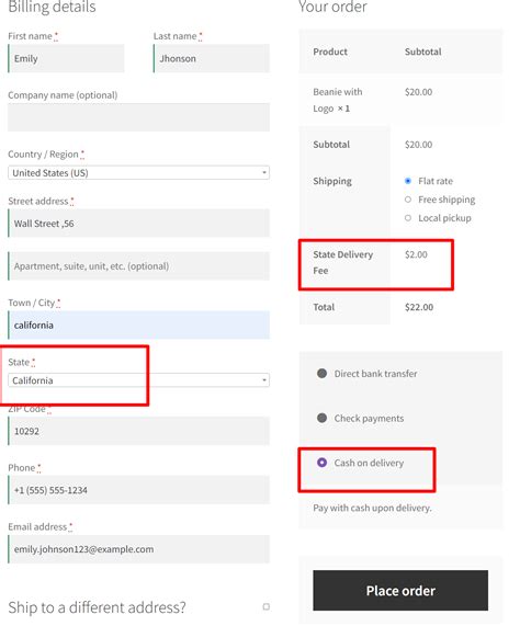how to add checkout fees based on payment gateway and specific states in