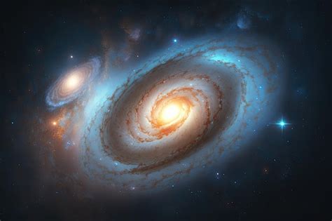 Premium Photo Milky Way Galaxy Colliding With Andromeda Galaxy