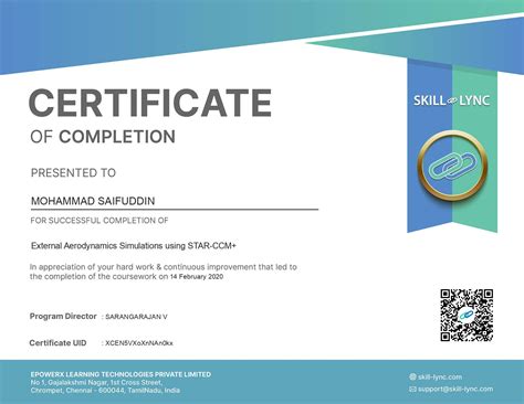 mohammad saifuddin s course certificate skill lync