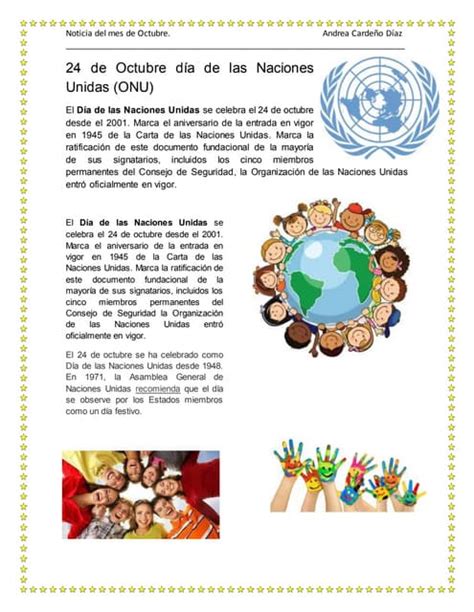 24 De Octubre Día De Las Naciones Unidas Pdf