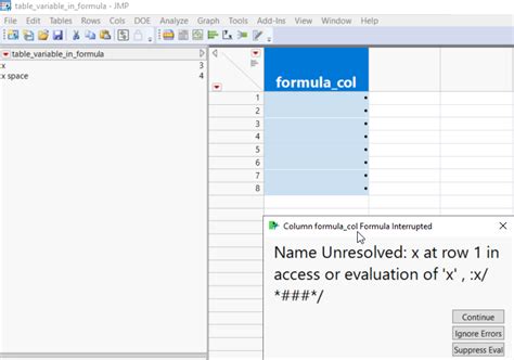 solved how to use table variables in column formula jmp user community