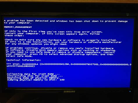 windows 7 bsod memory management