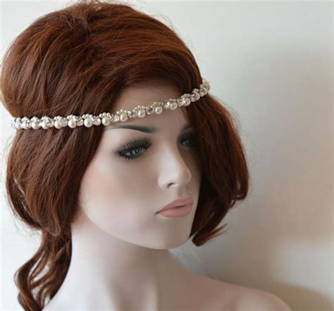 Wedding Headband Rhinestone And Pearl Headbands Bridal Etsy