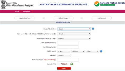 Jee Main Registration 2019 Application Form Fee Last Date
