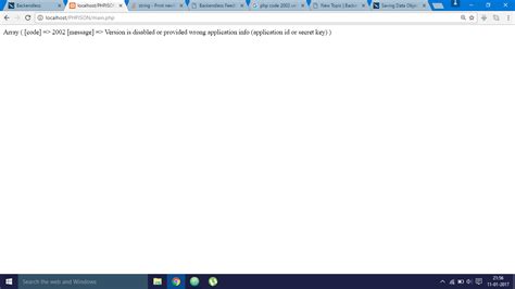 php rest error code [2002] version is disabled rest