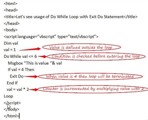 vbscript loops for loop do loop and while loop — software testing help