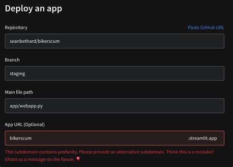 app name flagged for profanity 🎈 using streamlit streamlit