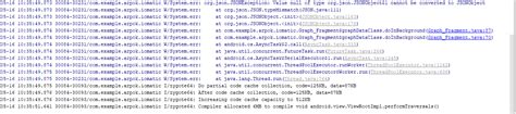 android json parser error value null of type org json jsonobject 1
