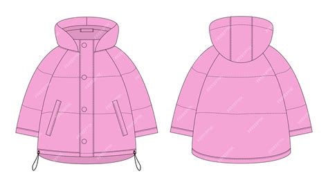 Premium Vector Ooversized Raglan Puffer Winter Down Coat Technical