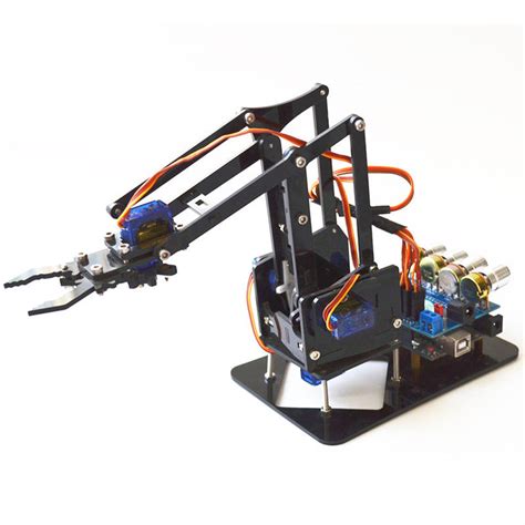 acrylic robot arm kit including arduino uno and servos