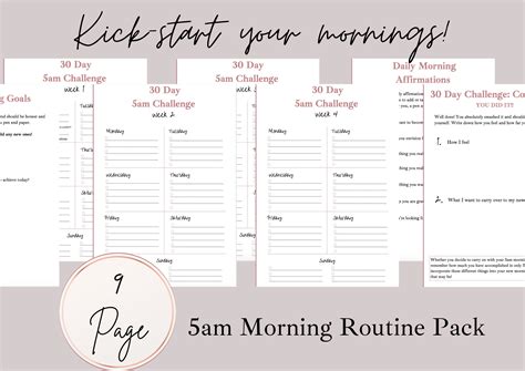 The 5am Morning Routine Pack Online Planner Digital Download Only Etsy Uk